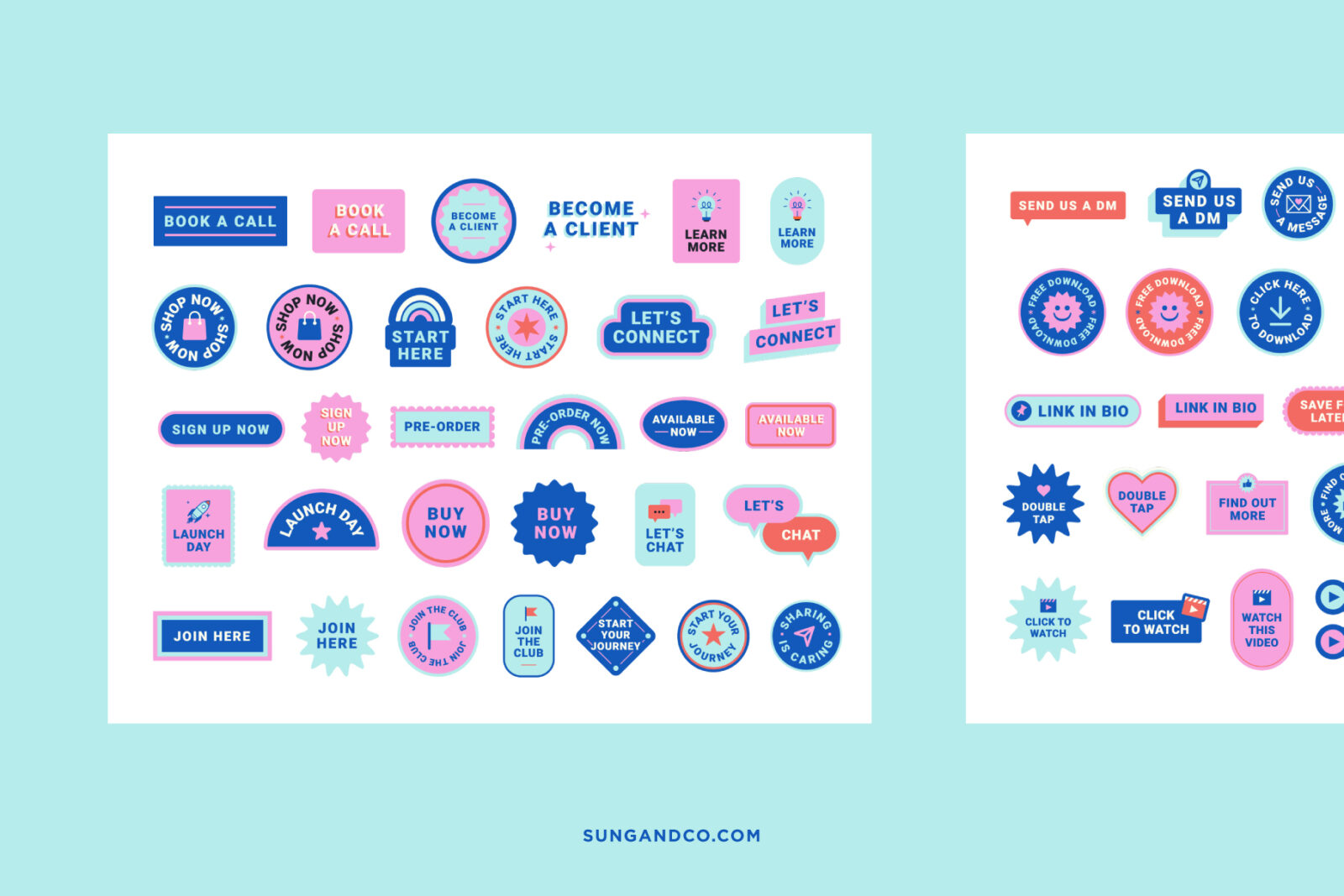 Fun Call to Action Stickers - sungandco.com