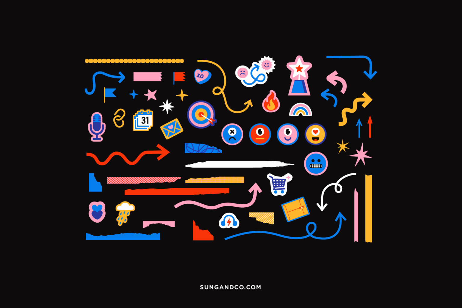 Illustrative Call to Action Stickers - sungandco.com