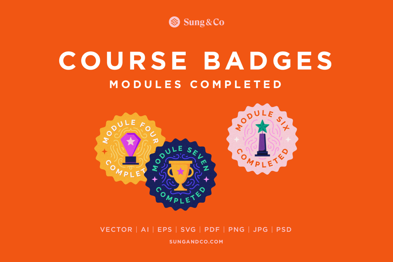 Modules Completed Course Badges - sungandco.com