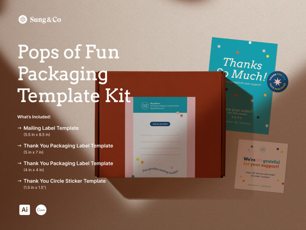 Pops of Fun Packaging Template Kit - sungandco.com